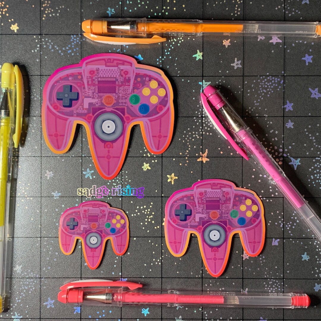 Game Controller Vinyl Sticker -- Pink - Etsy