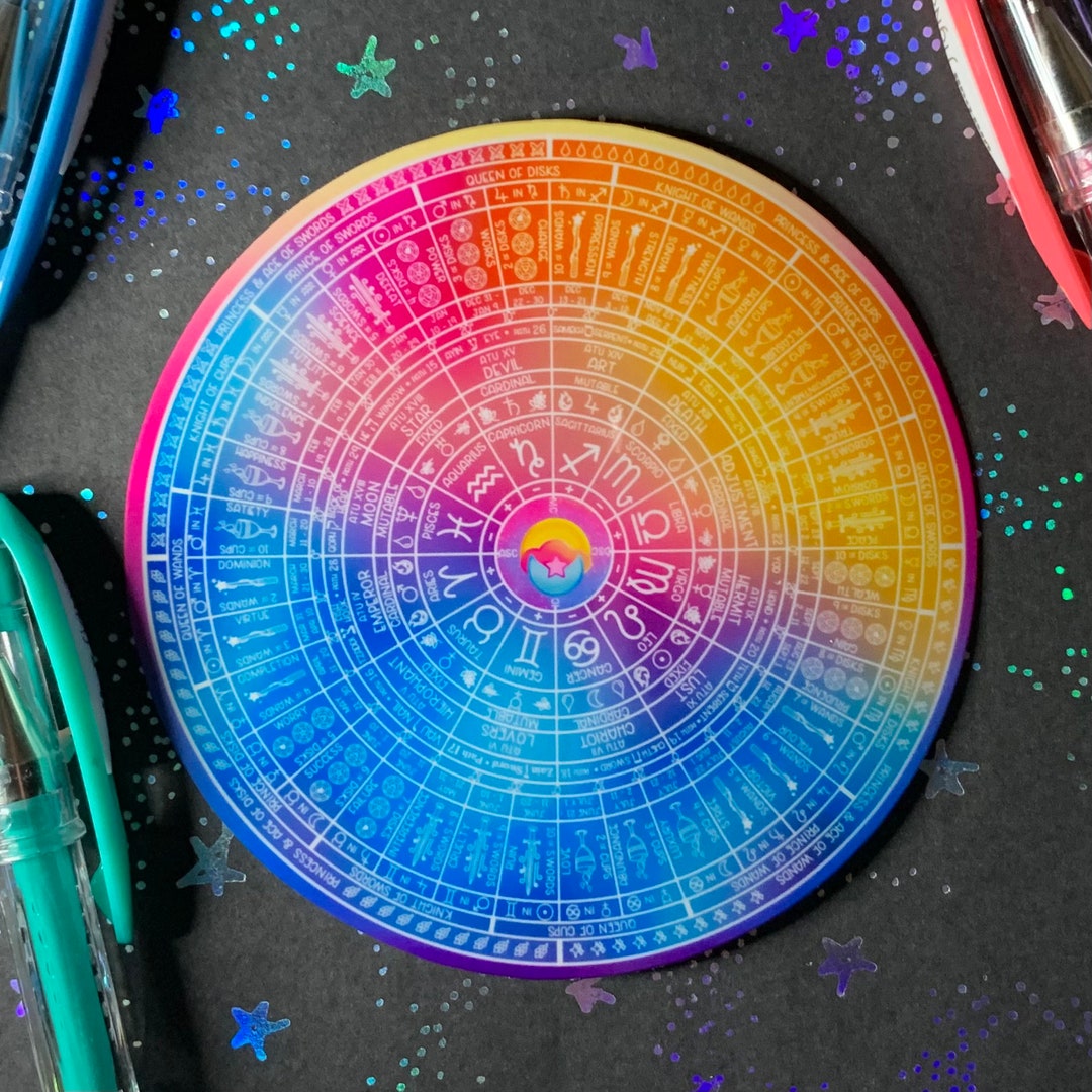 Thoth Tarot Zodiac Decan Wheel Sticker gradient Caps - Etsy