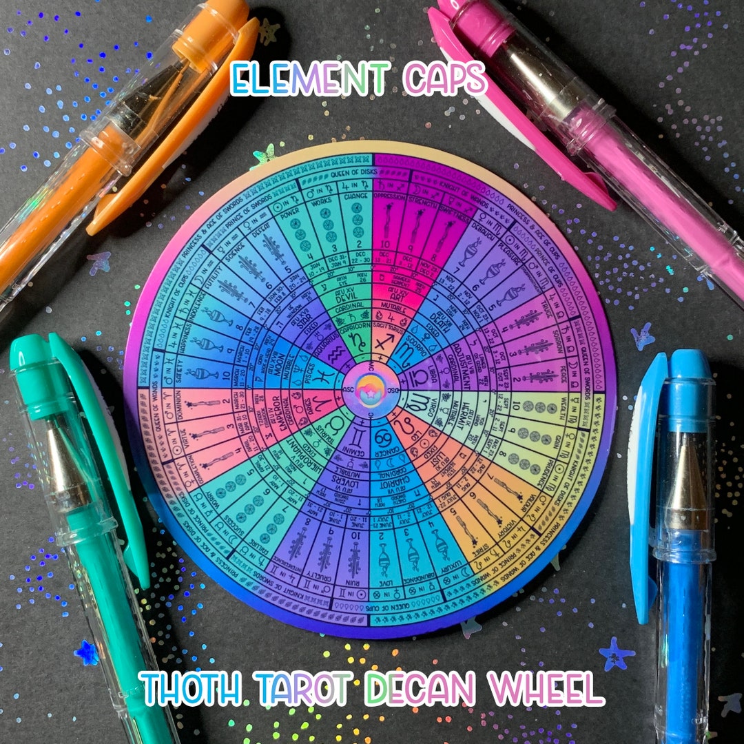 CAPS Thoth Tarot Zodiac Decan Wheel Sticker element V2 - Etsy