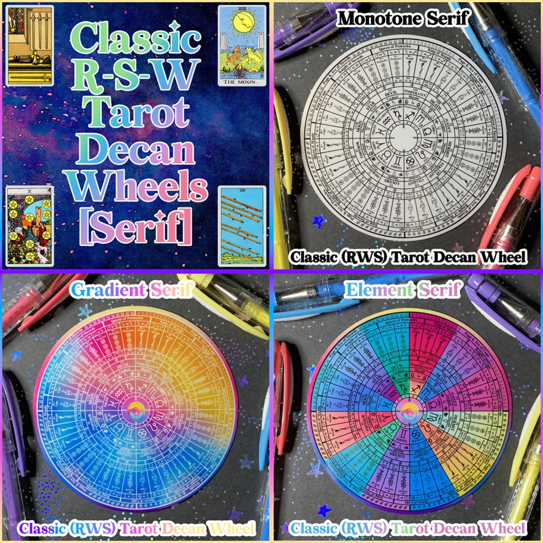 Serif Classic Tarot Zodiac Decan Wheel Stickers Rider-waite-smith - Etsy
