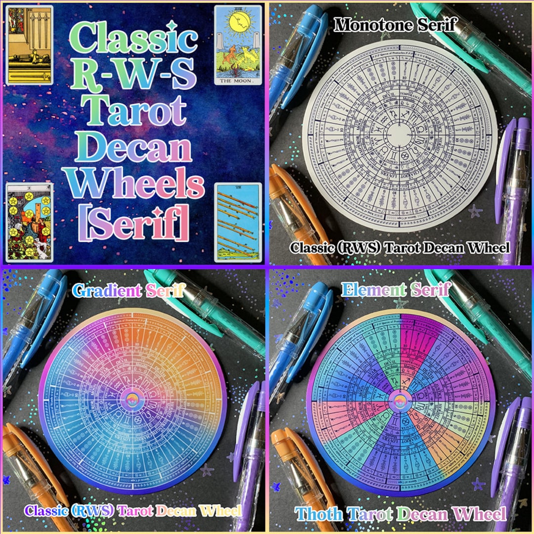 Serif Classic Tarot Zodiac Decan Wheel Stickers V2 Rider-waite-smith - Etsy