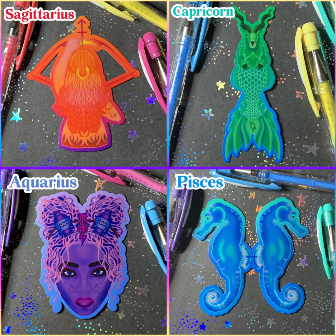 Sagittarius-pisces Zodiac Archetype Sticker Sagittarius Capricorn ...