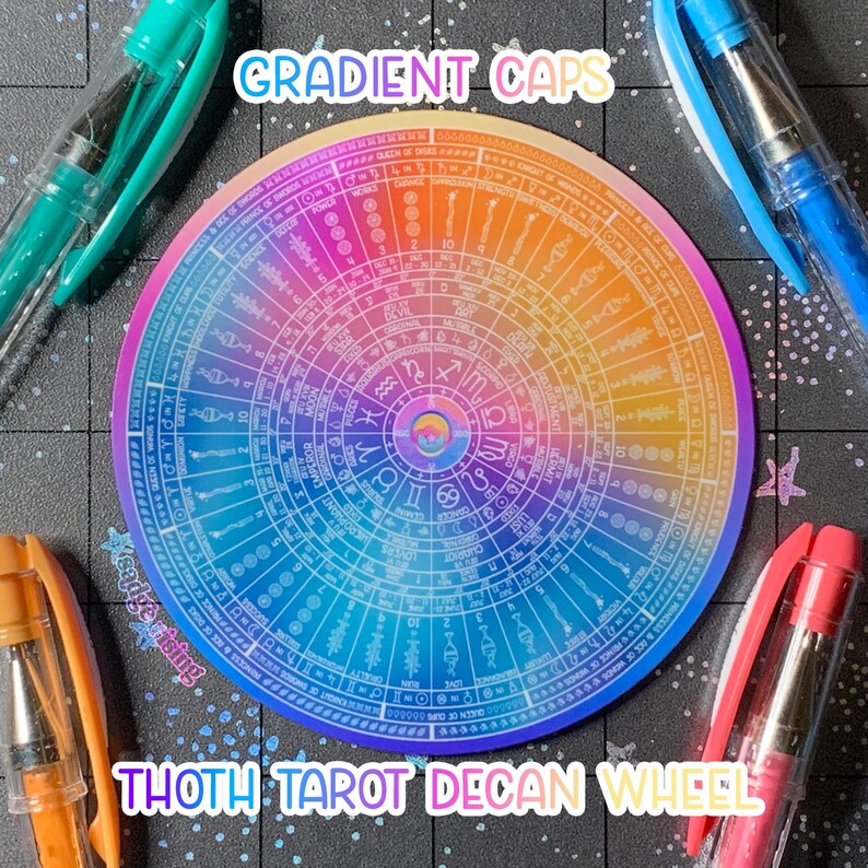 CAPS Thoth Tarot Zodiac Decan Wheel Vinyl Sticker [gradient] [V3] - Etsy