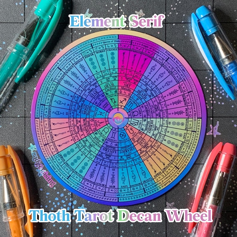 Serif Thoth Tarot Zodiac Decan Wheel Vinyl Sticker [element] [V3] - Etsy