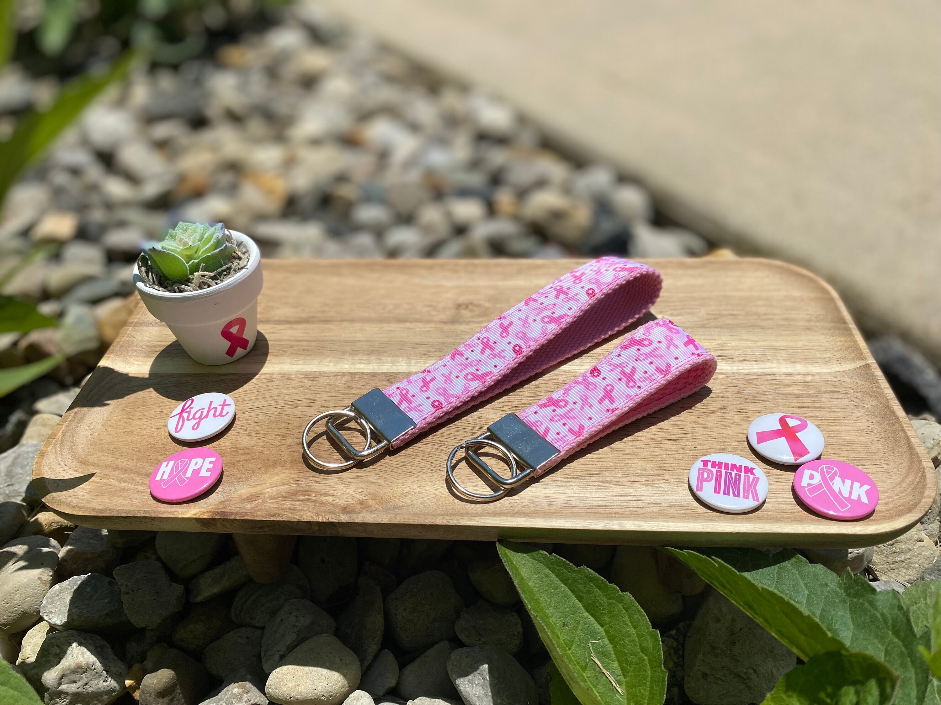 Breast Cancer Key Fob Car Key Wristlet Breast Cancer Awareness ...