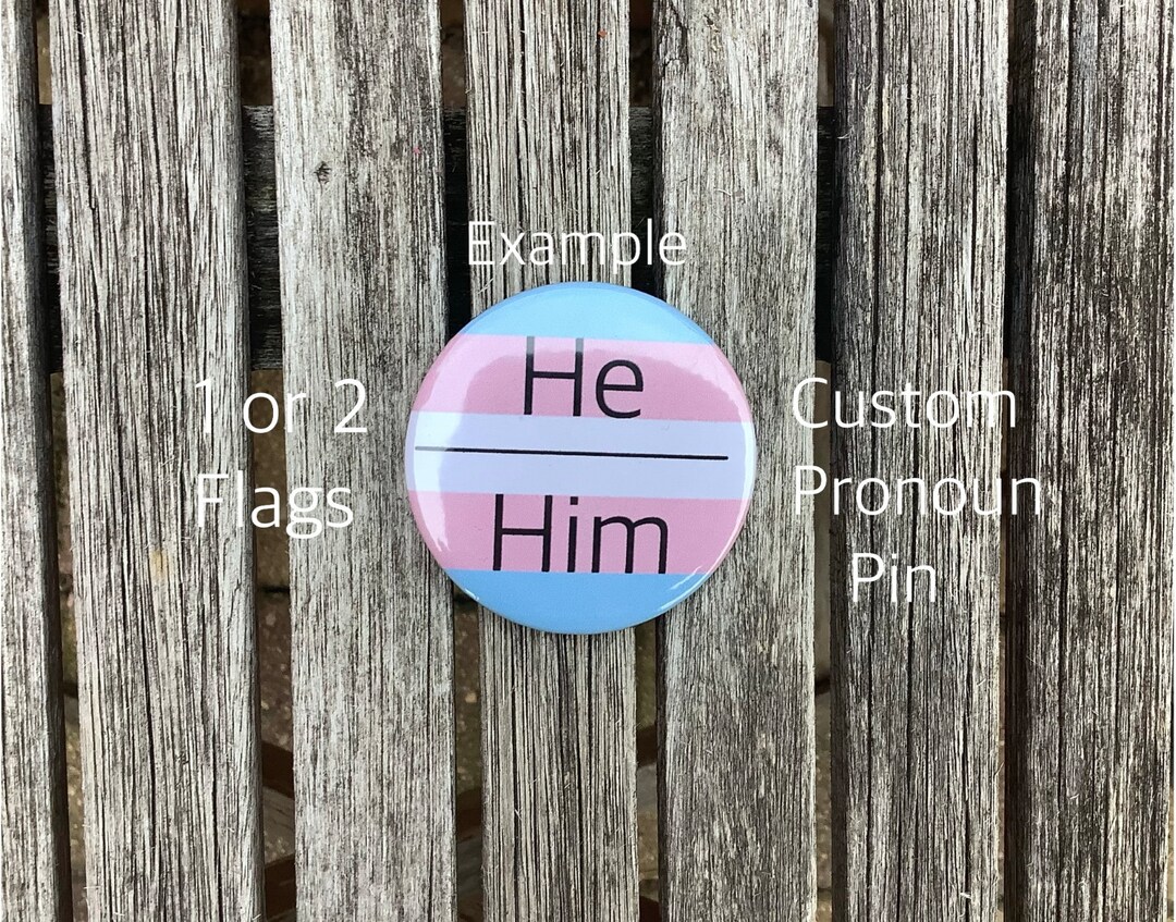 Custom Pronoun Pride Flag Pin 1 or 2 Flags - Etsy