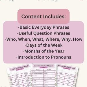 Italian for Beginners, Beginner Italian Phrases, Italian Study Cheat ...