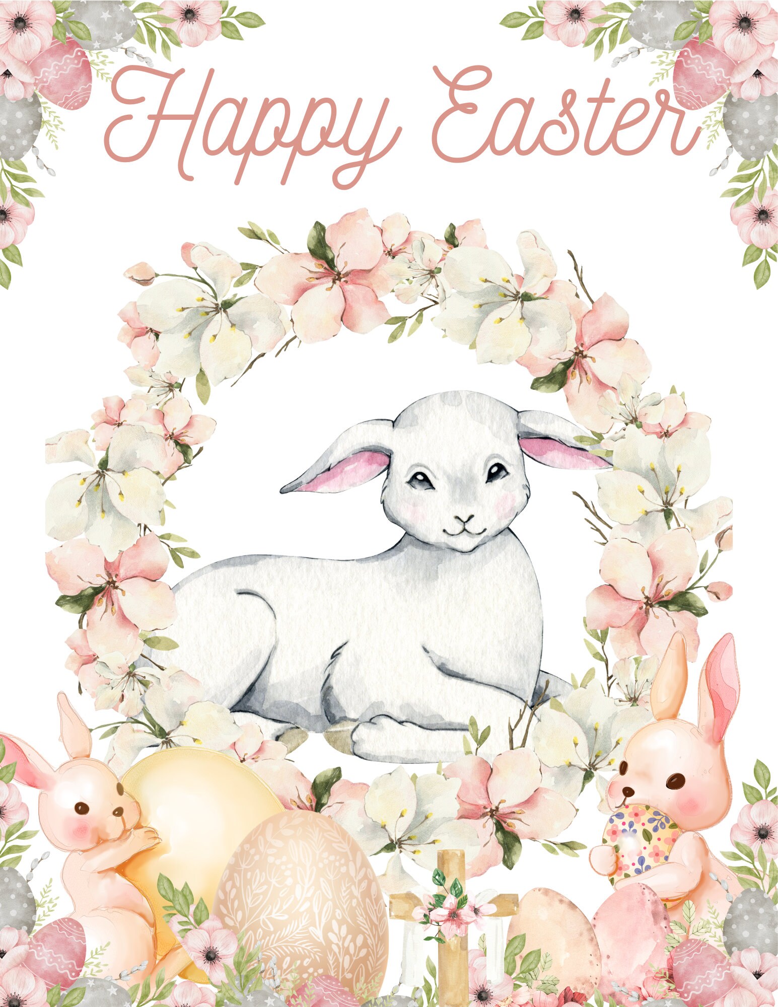 Easter PNG Digital Download, Easter Lamb, Easter Bunny, Vintage Easter ...