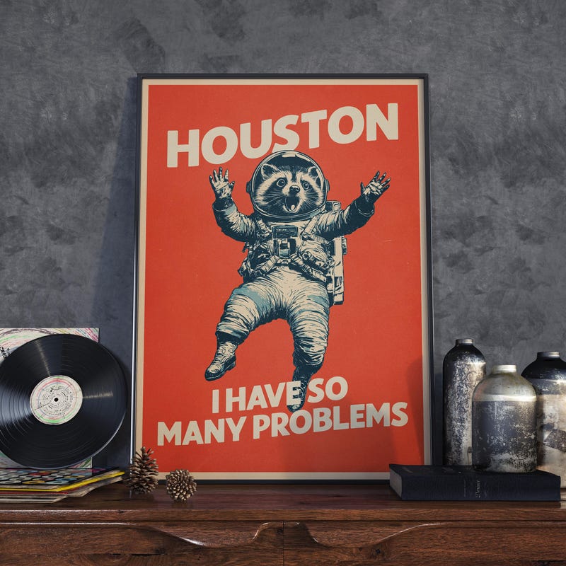 Astronaut Art Houston - Etsy UK
