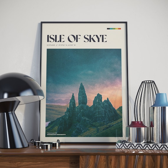 Isle of Skye Retro Poster Design Scottish Landscape - Etsy