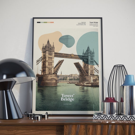 Tower Bridge London Architecture Design Poster Wall Art | Etsy