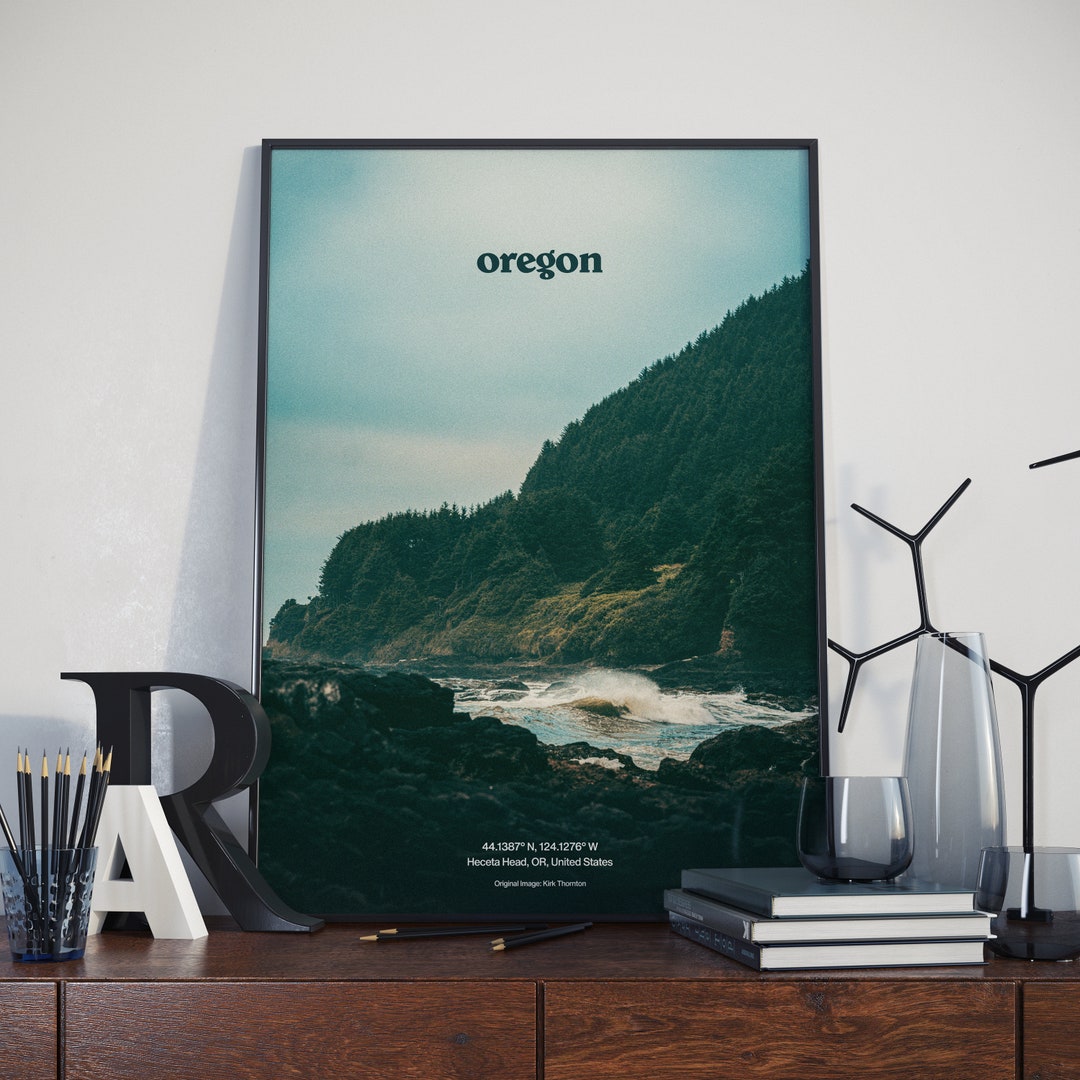 Oregon Retro Poster Design, Explorer Wall Art, Home Decor, Gift for ...