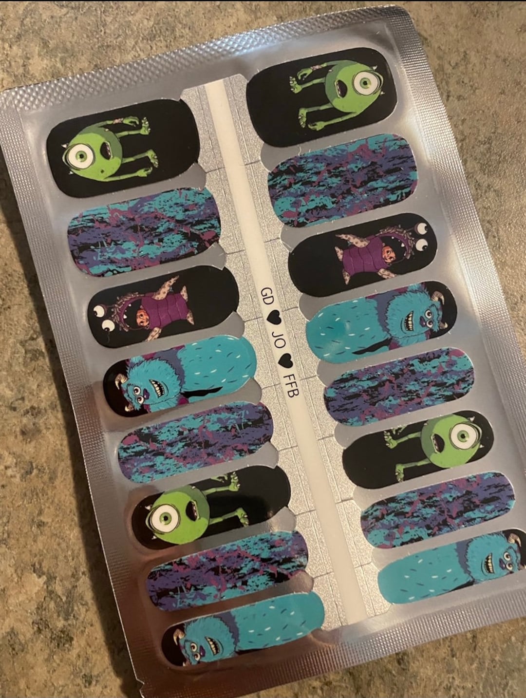 ADULT 100% Nail Polish Wraps- Scary Monsters - Etsy