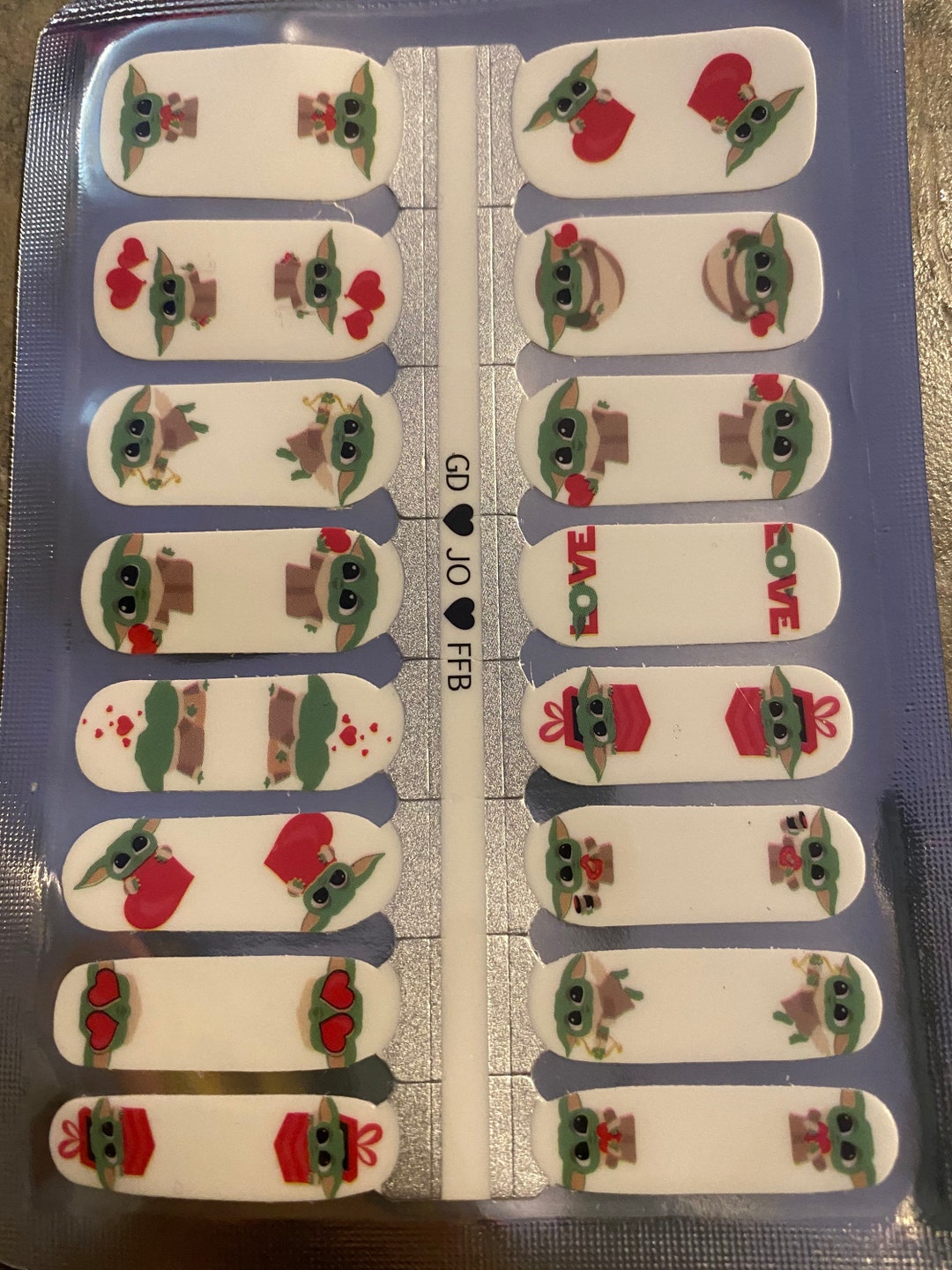 ADULT 100% Nail Polish Wrap Baby Yoda - Etsy