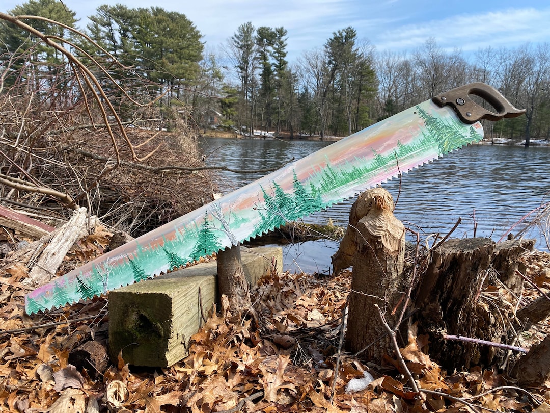 Antique Hand Painted Wood Saw - Etsy