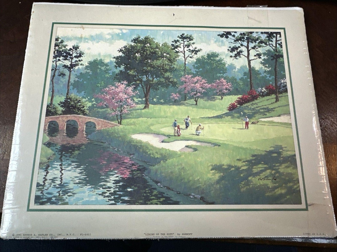 Lining up the Putt 1991 Print by Art Sarnoff Unframed 10X8 - Etsy