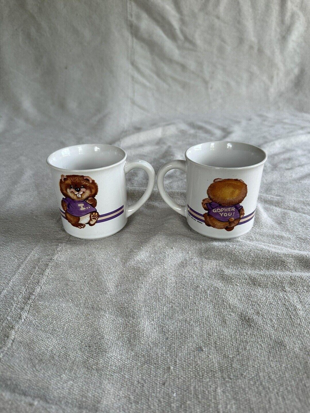 Set of 2 Vintage 1982 Wallace Berrie Animal Talk Series Mug I Gopher ...