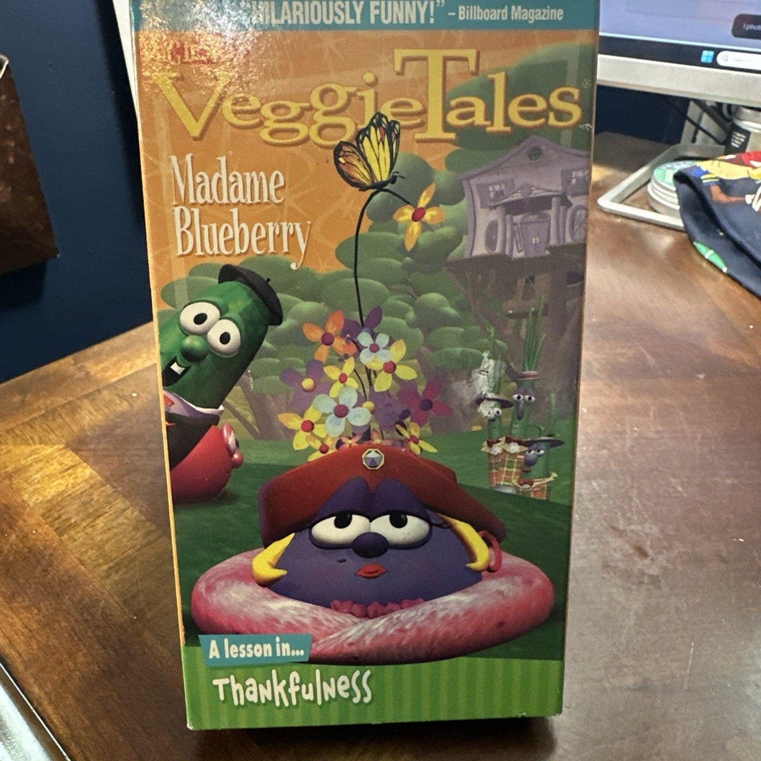 VTG Veggietales Madame Blueberry A Lesson in Thankfulness VHS 1993 - Etsy