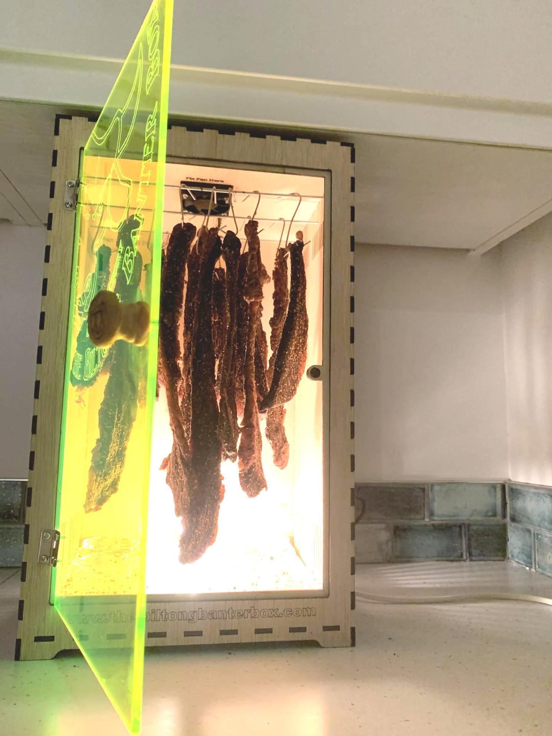 Biltong Maker Box: Family Biltong Factory With Fluorescent Yellow Door ...