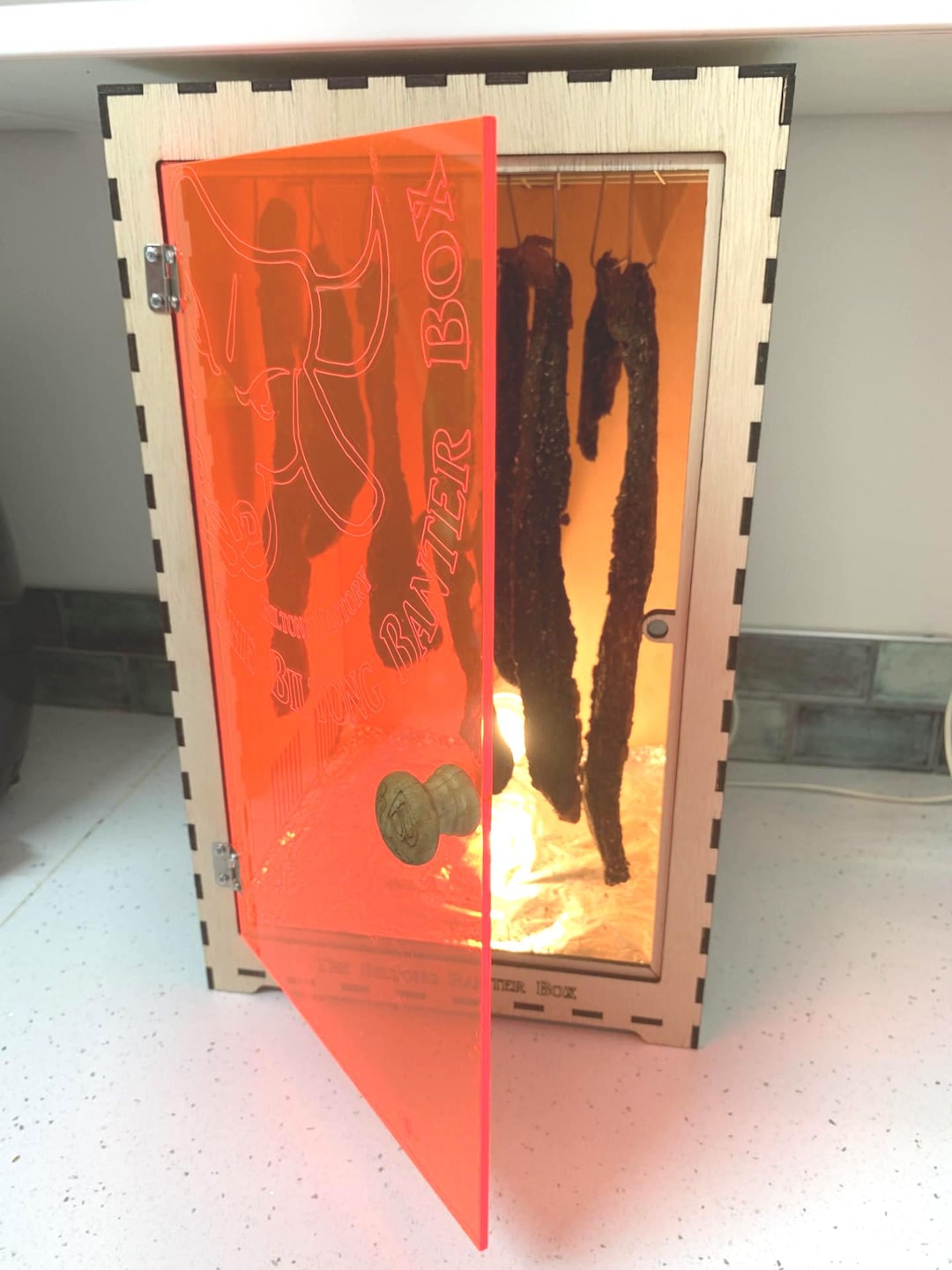 Biltong Maker Box: Family Biltong Factory With Orange Acrylic Door - Etsy