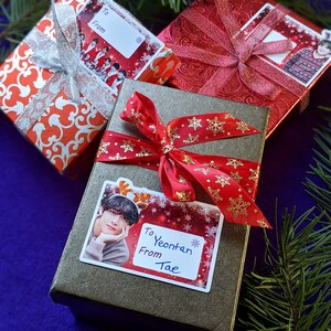 BTS Gift Tags -set of 8, BTS Christmas Gift Labels, Bts Holiday Sticker ...