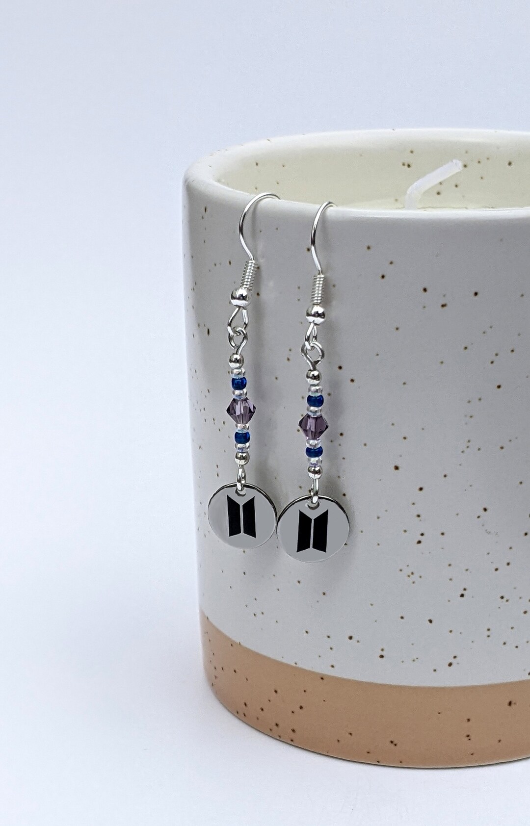 BTS Earrings, BTS Logo Earrings, Purple BTS Jewelry, Kpop Earrings ...