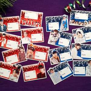 BTS Gift Tags set of 8, BTS Christmas Gift Labels, Bts Holiday Sticker ...