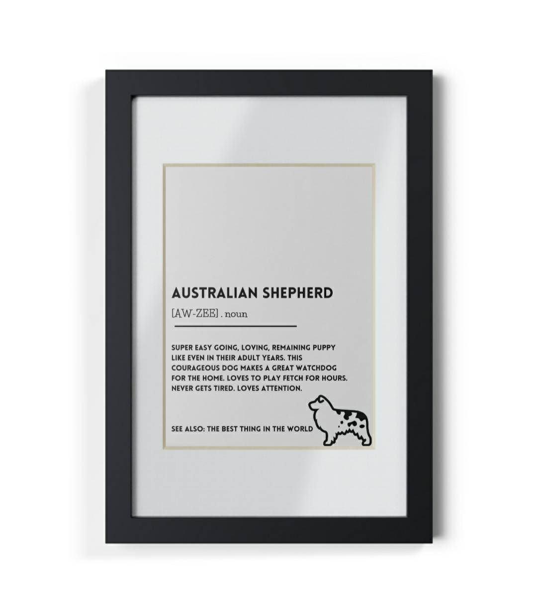 Australian Shepherd Definition Print | INSTANT DOWNLOAD | Wall Art ...