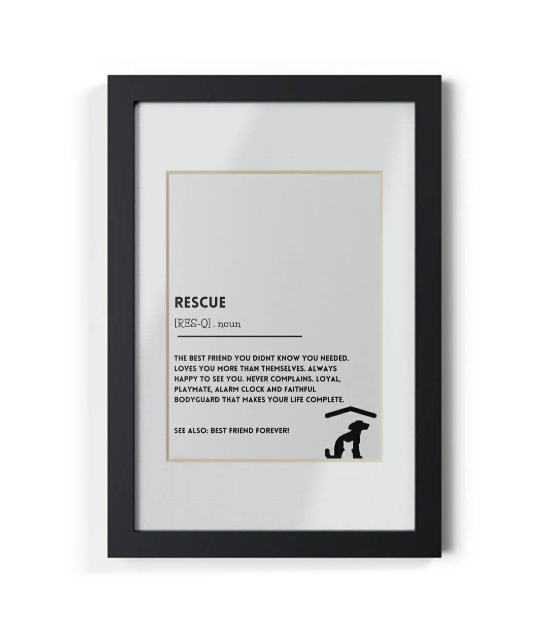 Rescue Definition Print INSTANT DOWNLOAD Wall Art Print Word Definition ...