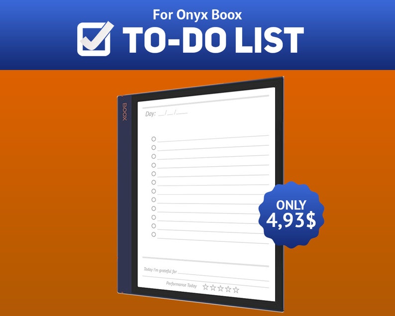 BOOX Note Air Template To do Simple List 2022 Instant Etsy Australia