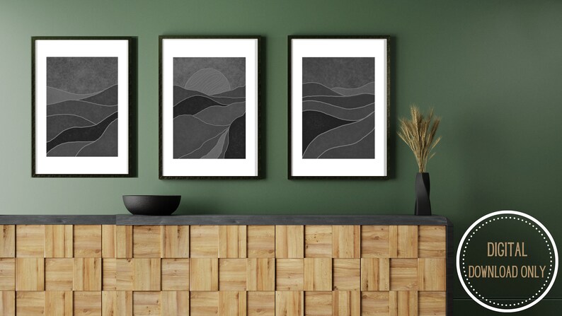 Gray Scale Landscape Wall Art - Etsy