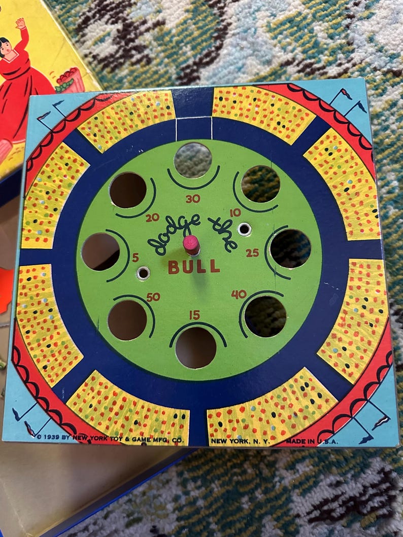1939 Dodge the Bull Board Game - Etsy