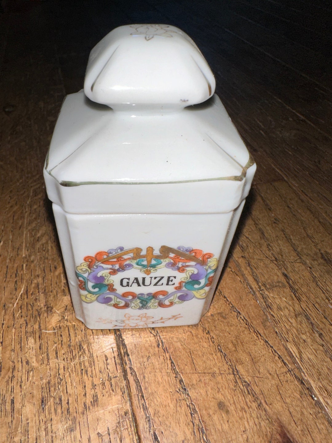 Vintage Porcelain Guaze Container - Etsy