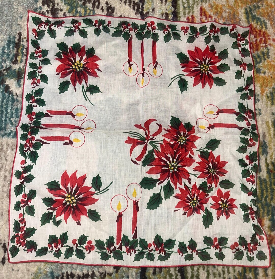 Vintage Christmas Hankie - Etsy