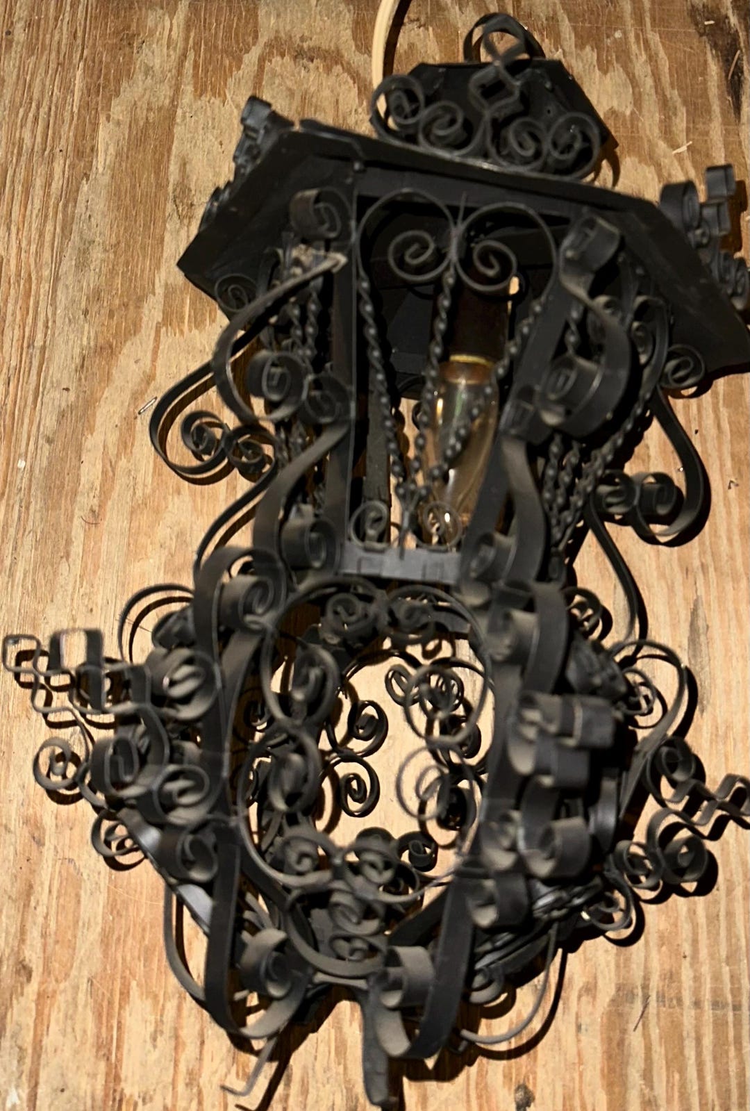 Vintage Metal Scroll Hanging Light - Etsy