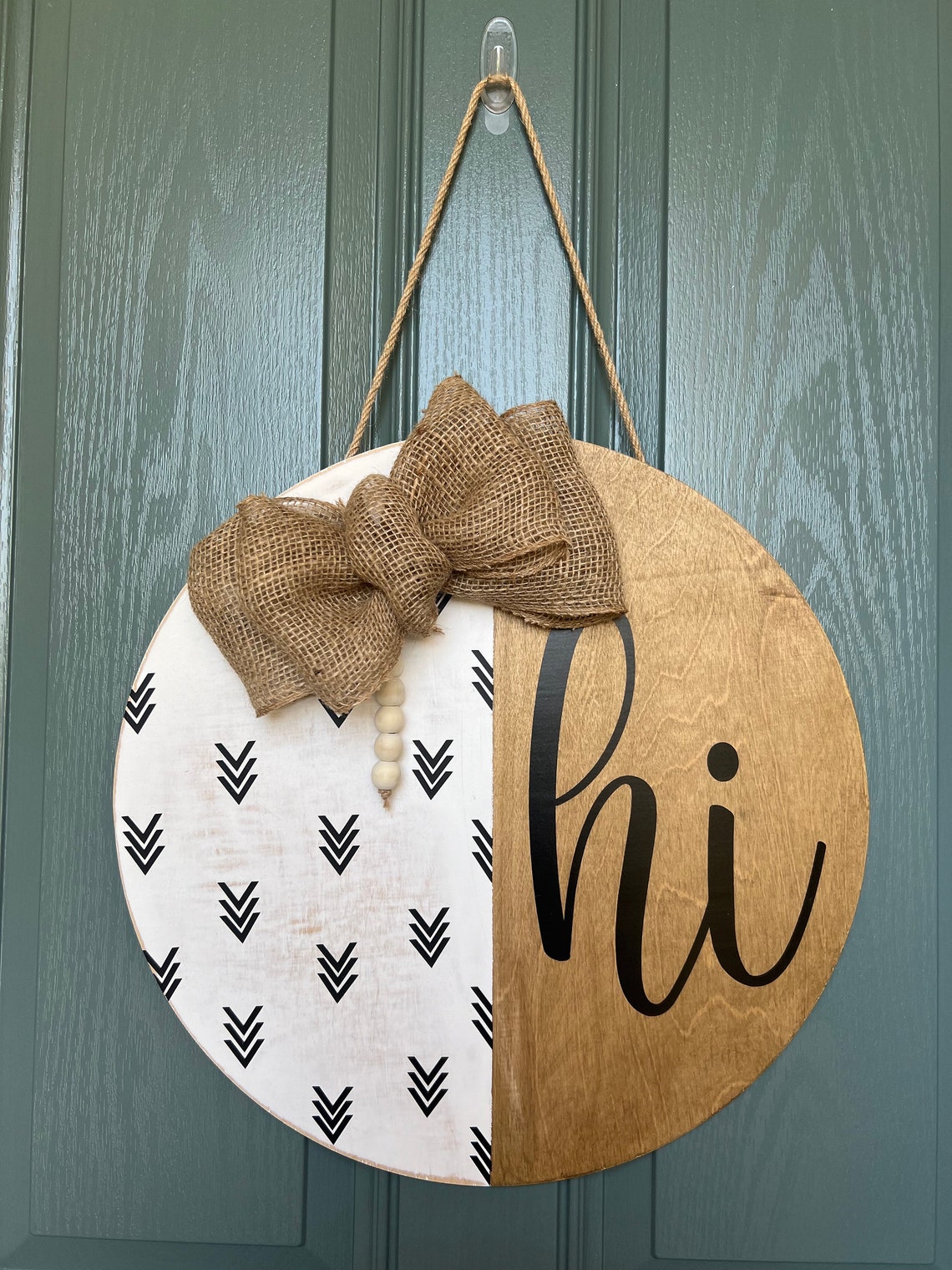 Front Door Hanger, Door Sign, Wooden Door Sign, Welcome Sign, Hi - Etsy