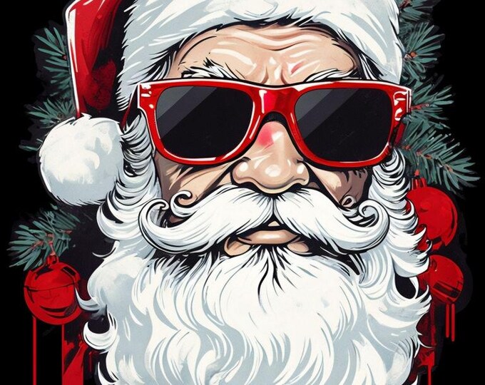 Retro Santa Digital PNG File - Etsy