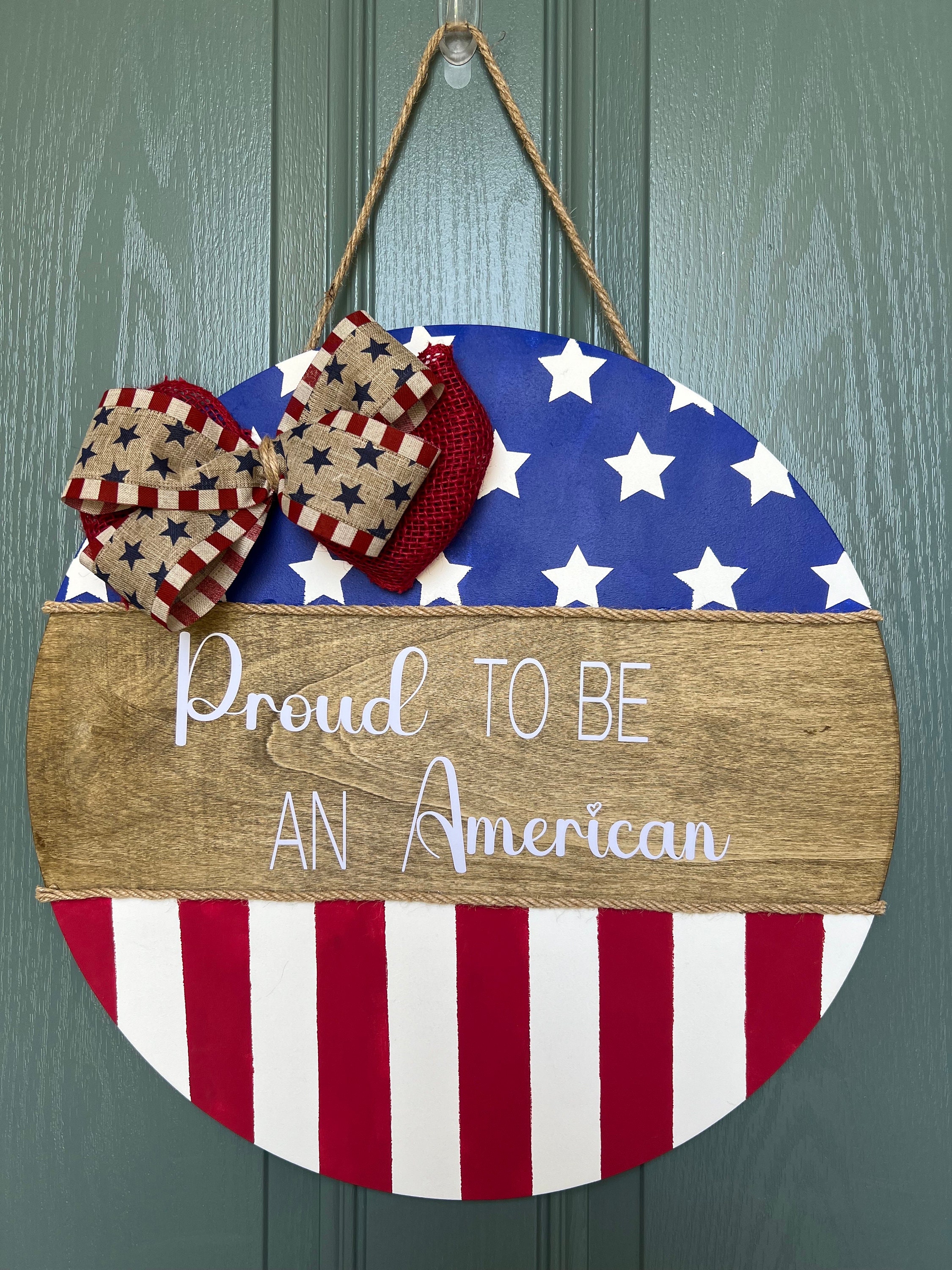 Front Door Hanger, Door Wsign, Front Door Sign, Welcome Sign, American ...