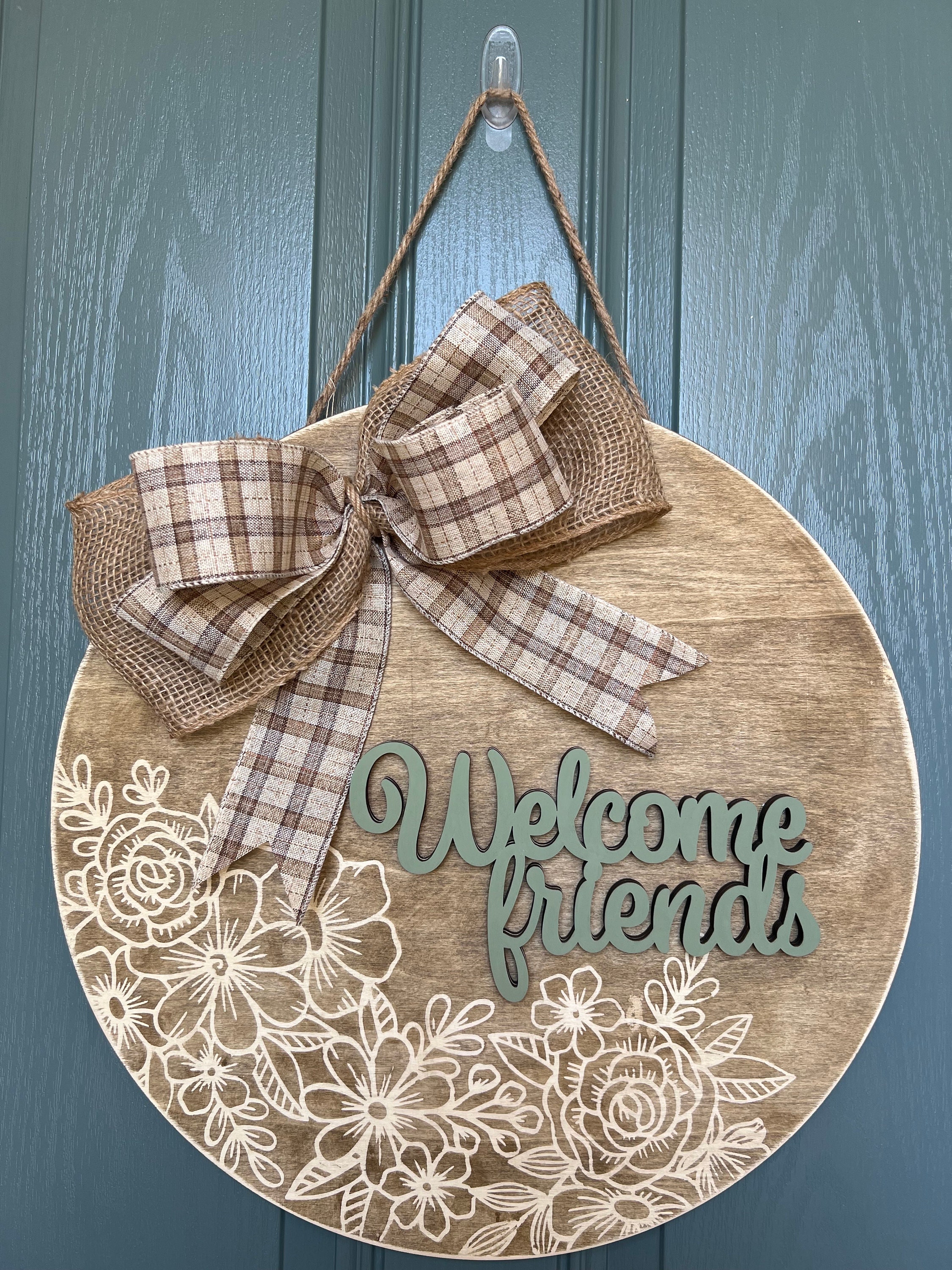 Front Door Hanger, Door Sign, Front Door Sign, Welcome Sign,friends - Etsy