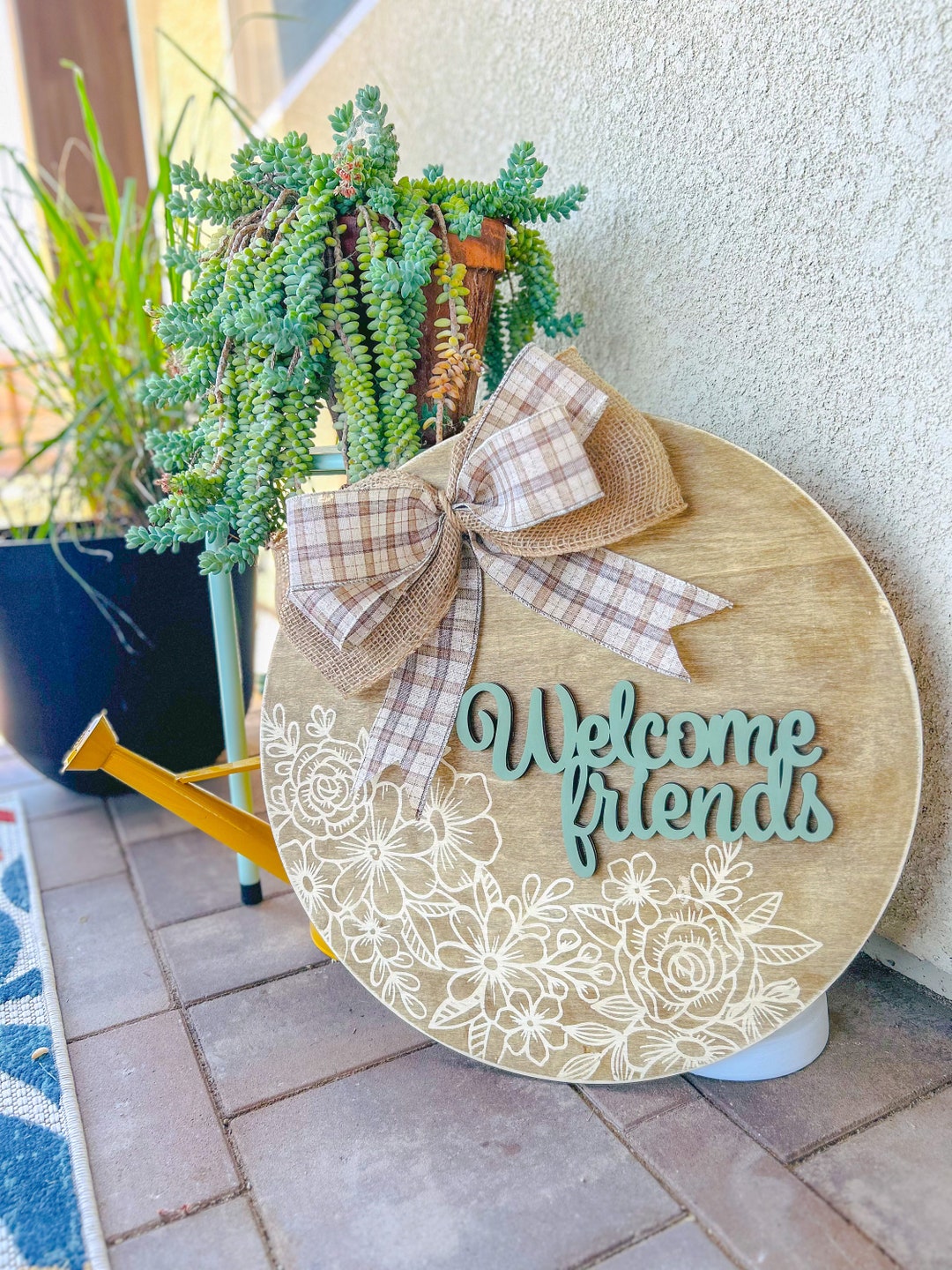 Front Door Hanger, Door Sign, Front Door Sign, Welcome Sign,friends - Etsy