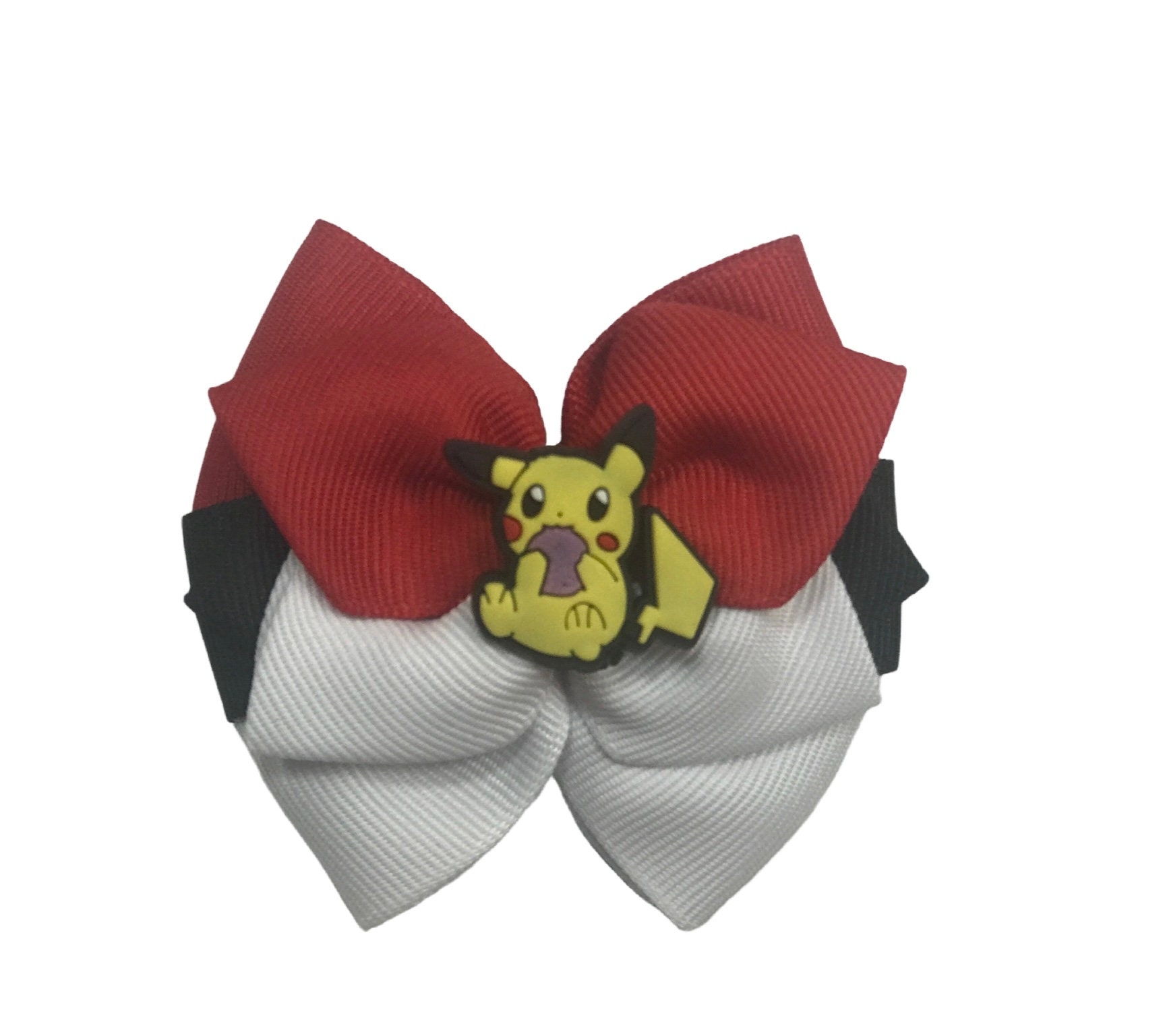 Pikachu Hair Bow Clip, Pocket Monster, Handmade Grosgrain Ribbon - Etsy