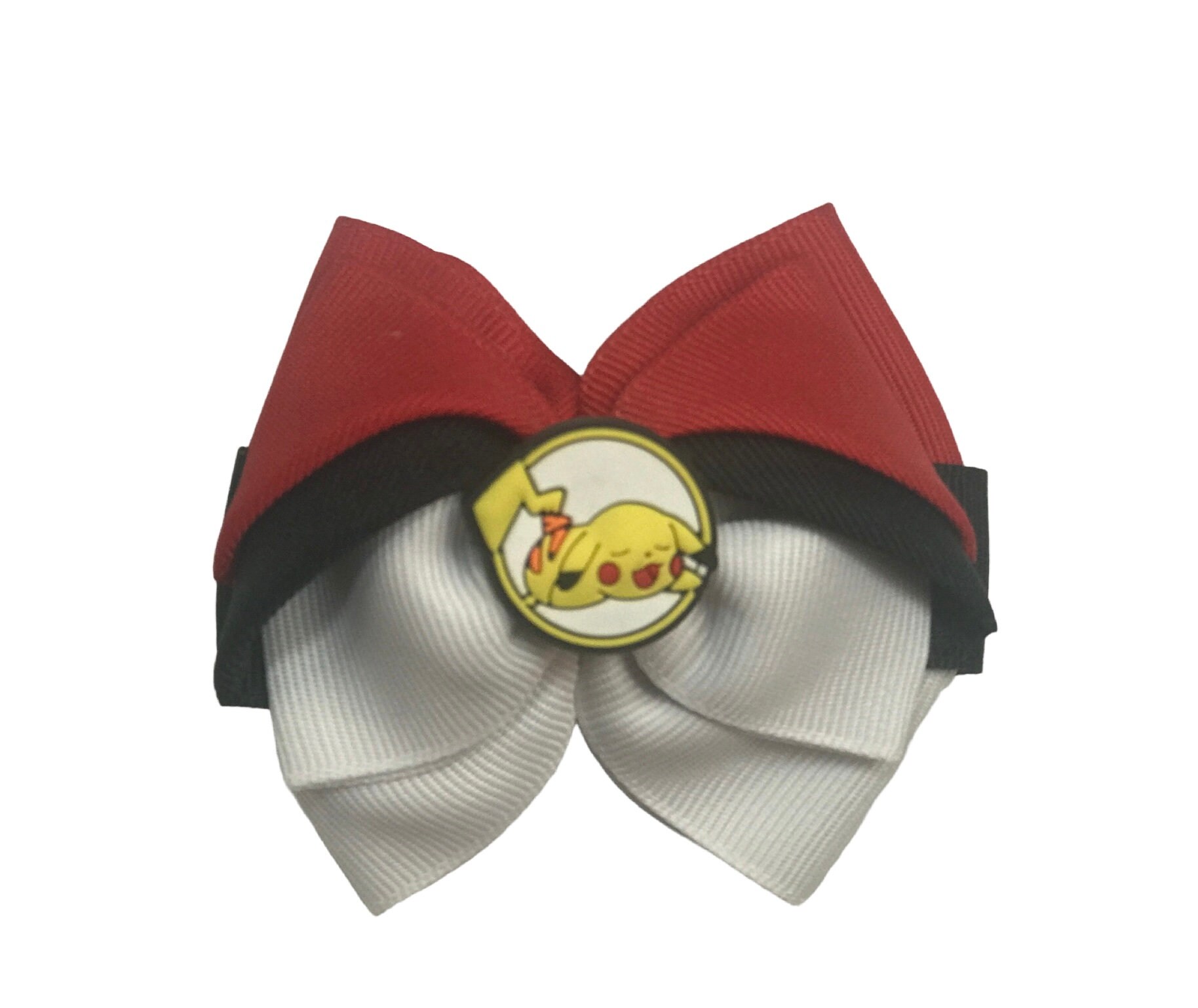 Pikachu Hair Bow Clip, Pokemon Grosgrain Ribbon Hair Accessory - Etsy