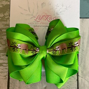 Milena Sloth Themed Hair Bow, Sloth Theme, Butterfly Hair Clip, Mylena ...