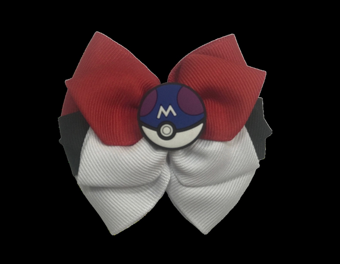 Pokemon Pokeball Hair Clip, Pocket Monster Hair Bow, Anime Theme Hair ...