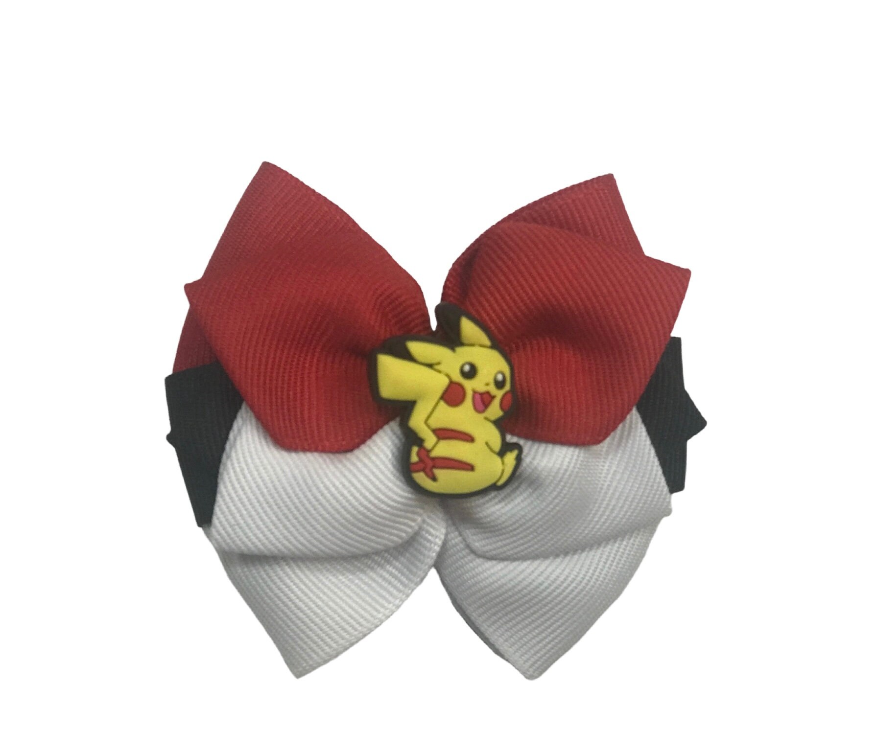 Pikachu Themed Hair Bow, Pokemon Hair Clip, Pocket Monster Hair ...