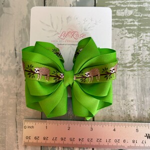 Milena Sloth Themed Hair Bow, Sloth Theme, Butterfly Hair Clip, Mylena ...