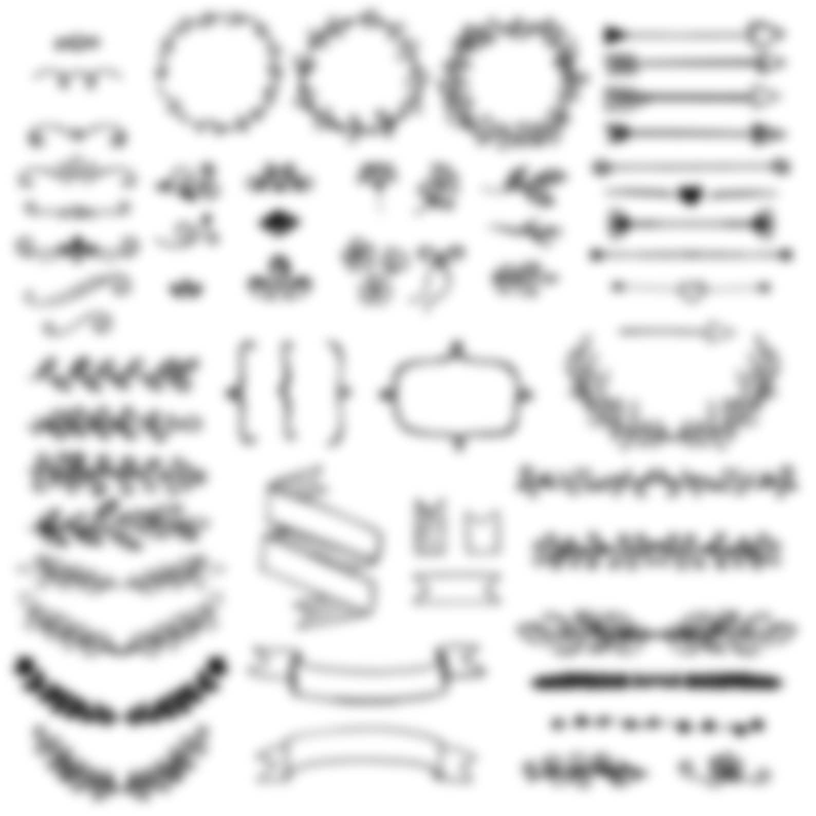 60 Hand Drawn Vector Design Elements, Floral Leaves, Banners, Borders ...