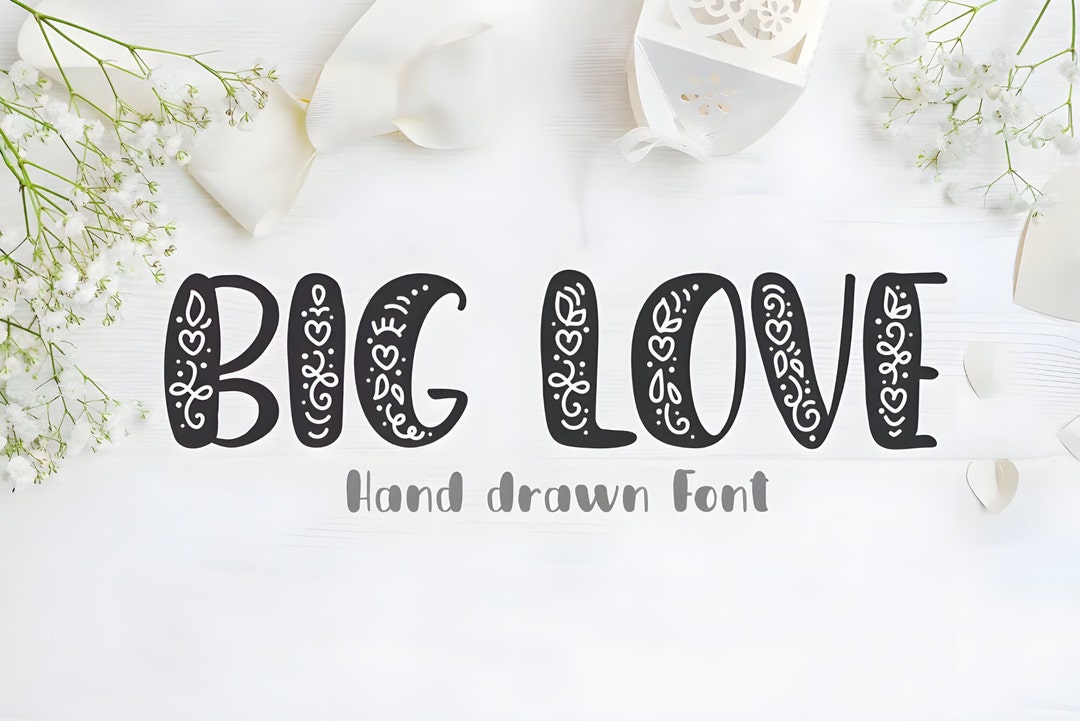 Heart Font, Cricut Font, Hand Drawn Font, Procreate Font, Cursive Font ...