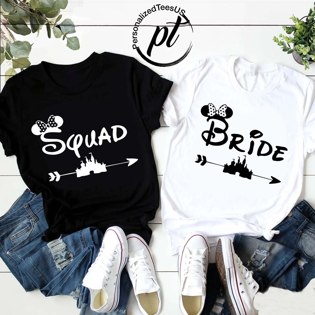 Disney Bride Squad T-shirtmatching Bachelorette Party Shirts - Etsy