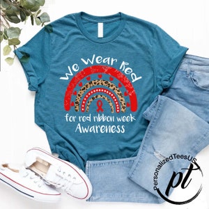 We Wear Red, Red Ribbon Awareness, Health Awareness, Red Ribbon Shirt ...